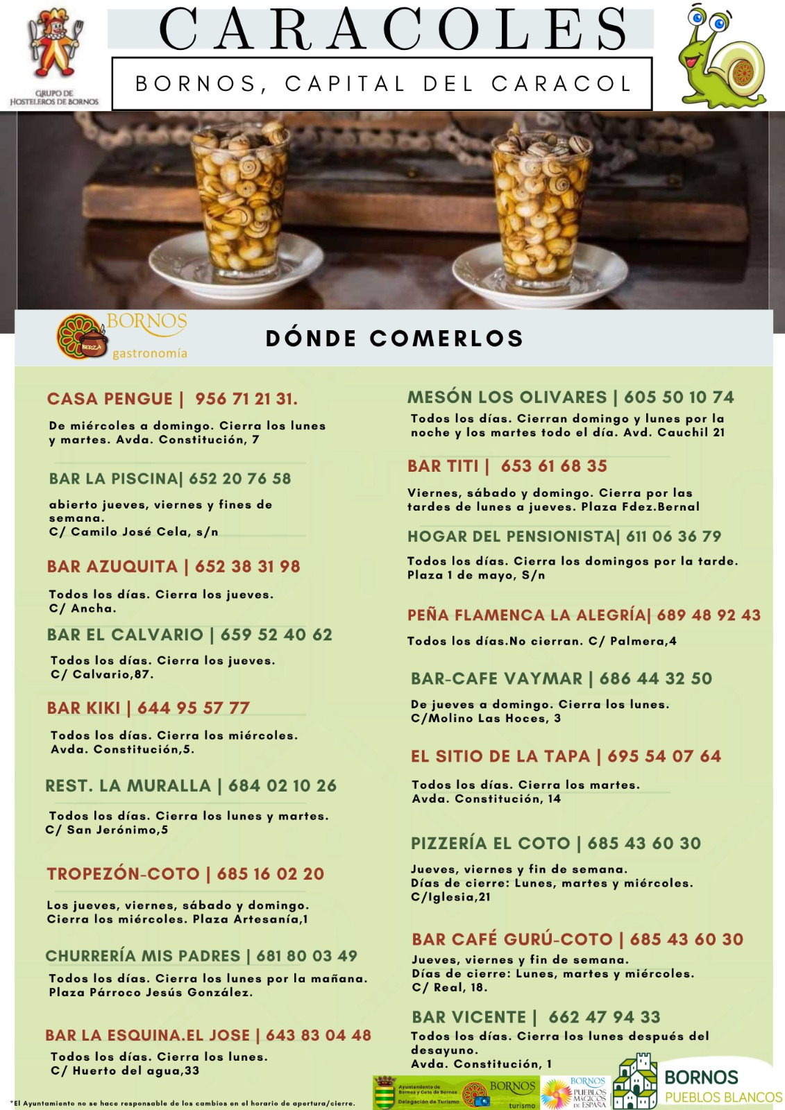 Bornos celebra su temporada del caracol: un manjar que trasciende la Feria